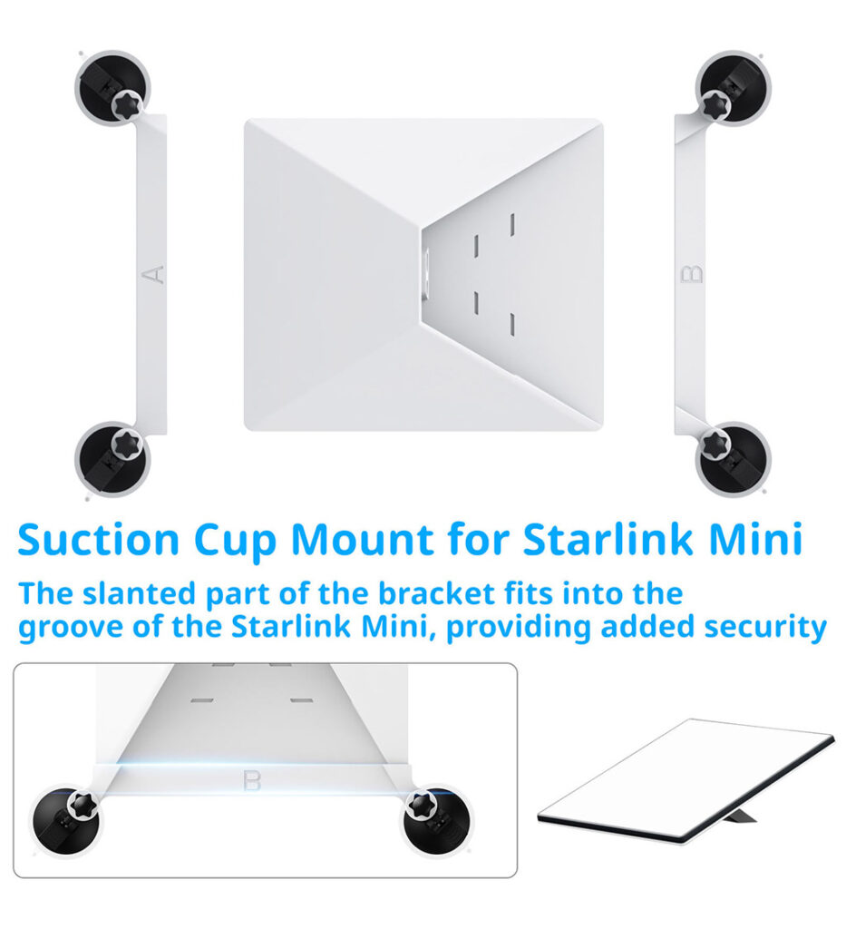 Starlink Mini Sunroof Suction Cup Mount - Car RV Van Boat Kit - Air ...