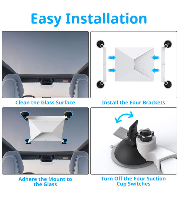 Starlink Mini Sunroof Suction Cup Mount - Car RV Van Boat Kit - Air ...
